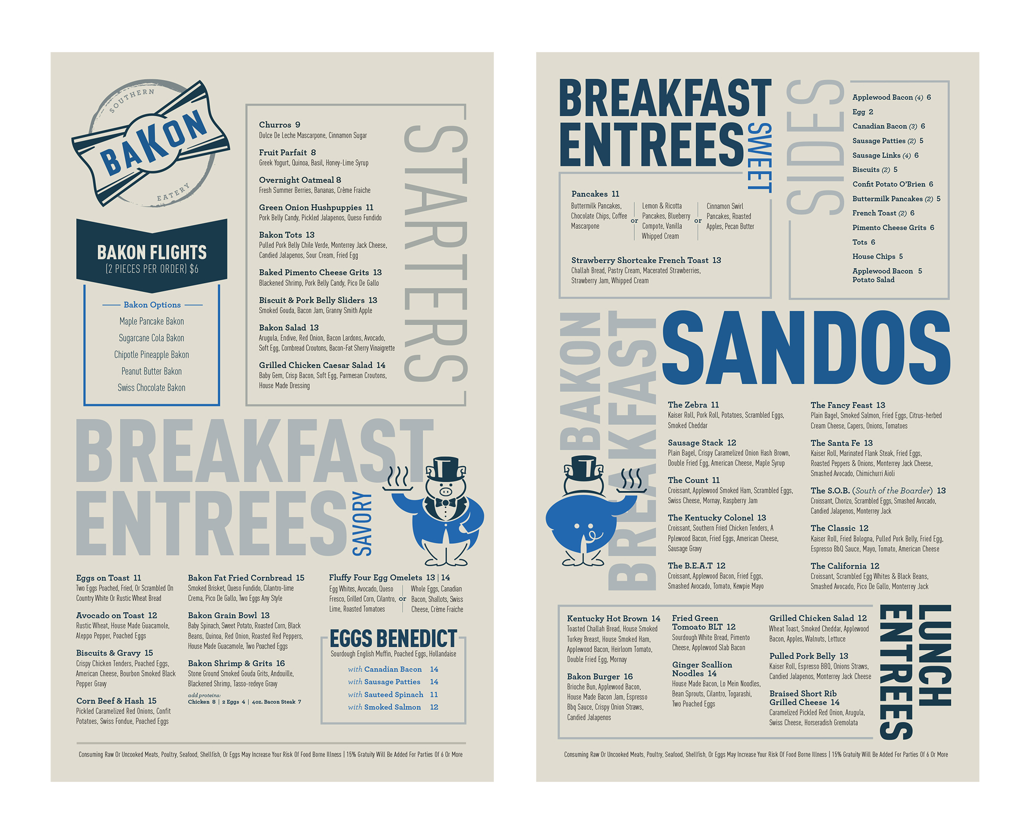 Bakon Restaurant Menu - Graphis Portfolio